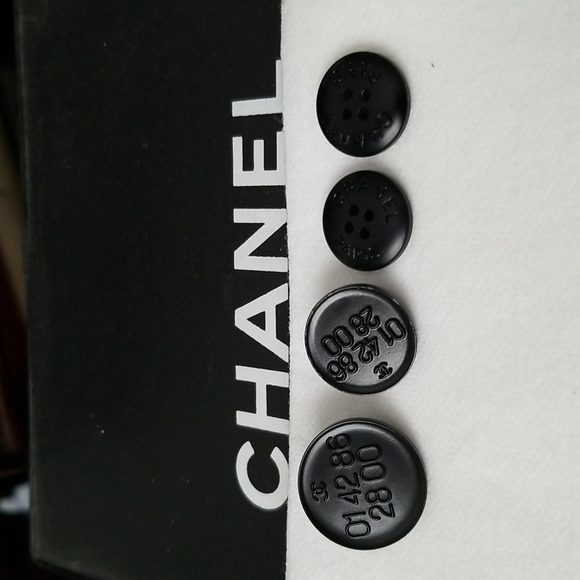 CHANEL | Jewelry | 4 Black Stamped Chanel Buttons Authentic | Poshmark